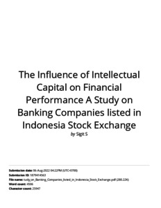 Similarity: The Influence of Intellectual Capital on Financial Performance A Study on Banking ...